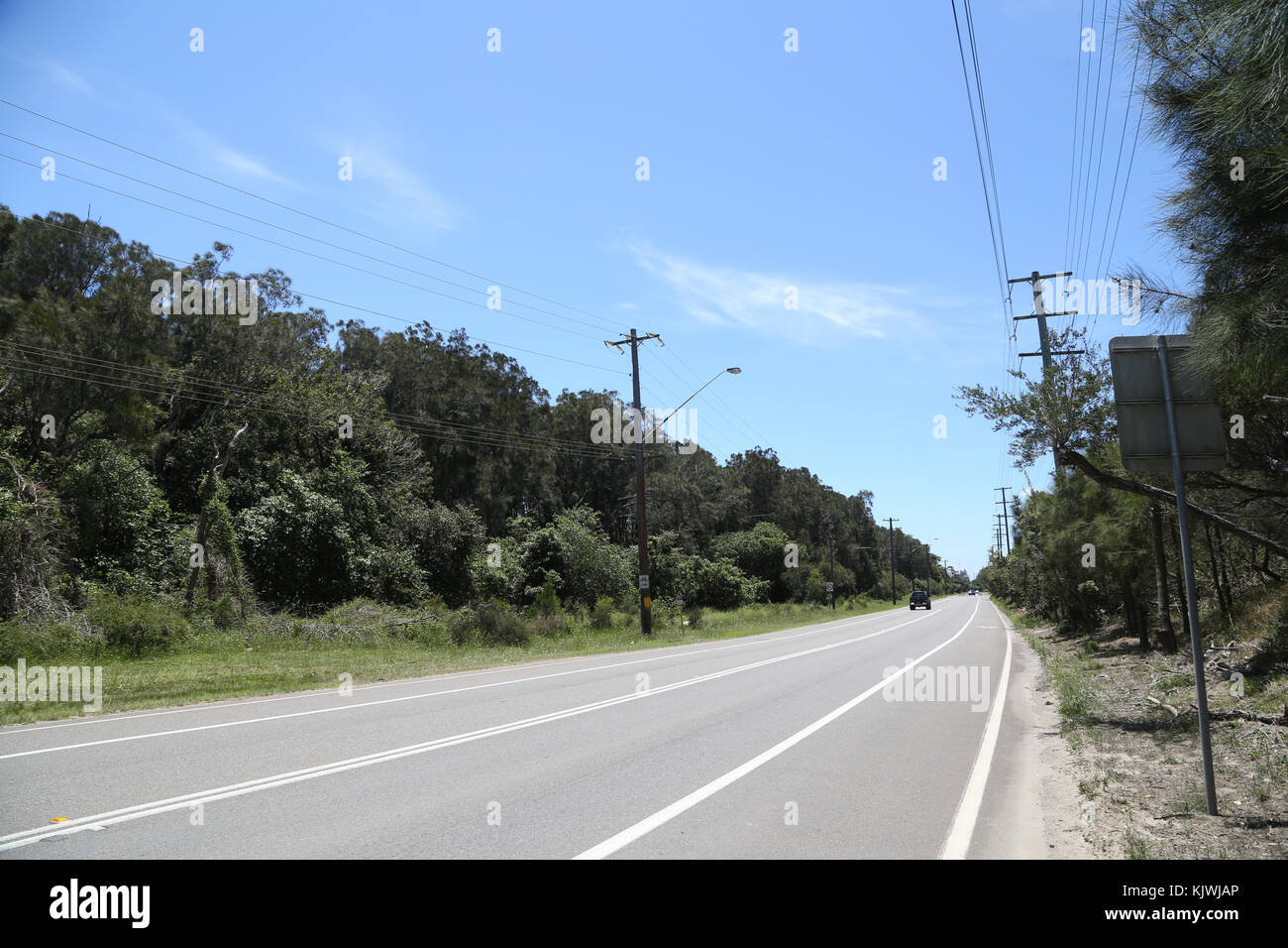 A stretch of Captain Cook Drive in Kurnell, Sutherland Shire Stock ...
