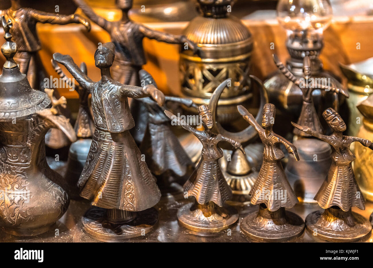 Traditional Turkish copper Souvenirs in shape of dervish,santon people ...