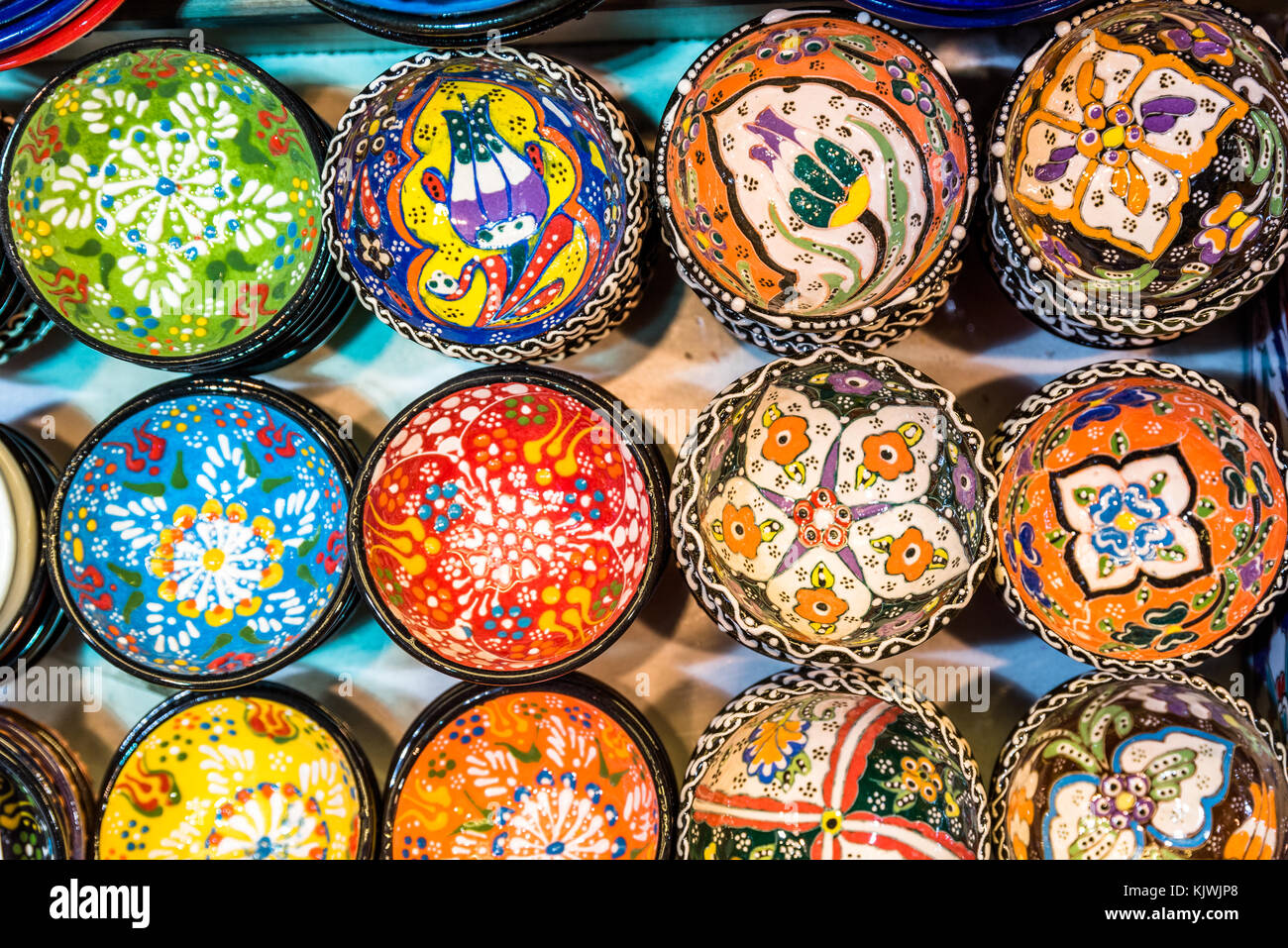 Collection of Traditional Turkish ceramics on sale at Grand Bazaar in ...