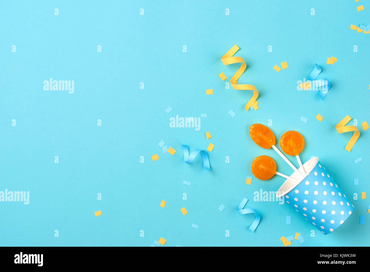 Birthday party things. Celebration concept. Flat lay Stock Photo - Alamy