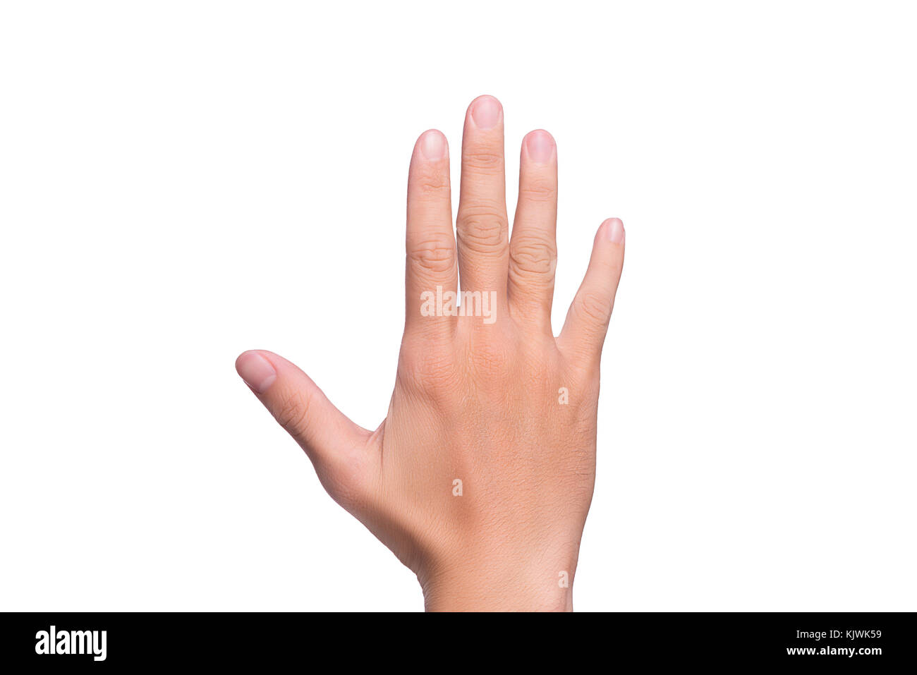 Male hand sign isolated on white background Stock Photo - Alamy