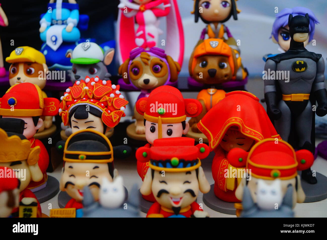 Small doll toys are on display and are very interesting in shape Stock ...