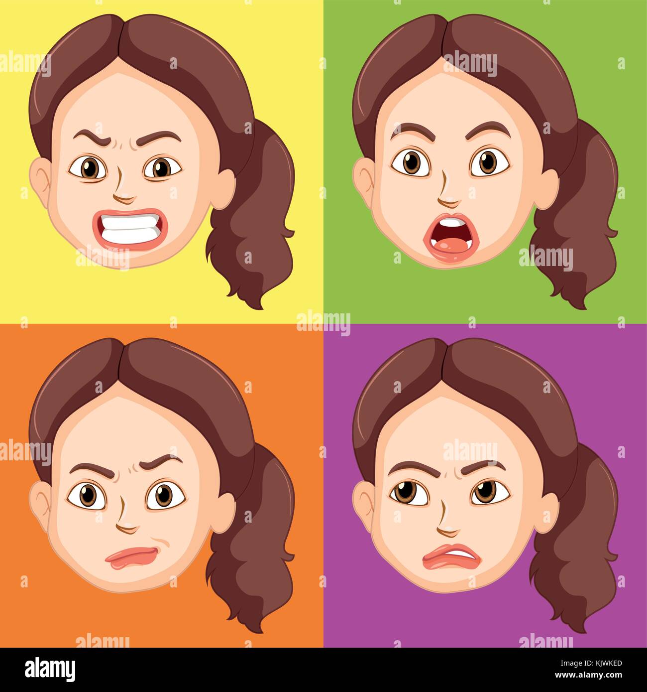 Different emotions woman Stock Vector Images - Alamy