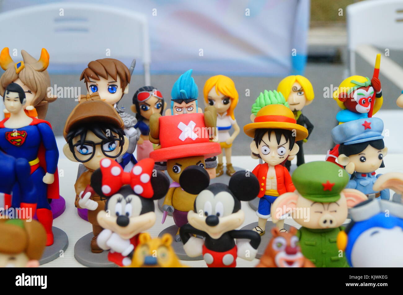 Small doll toys are on display and are very interesting in shape Stock ...