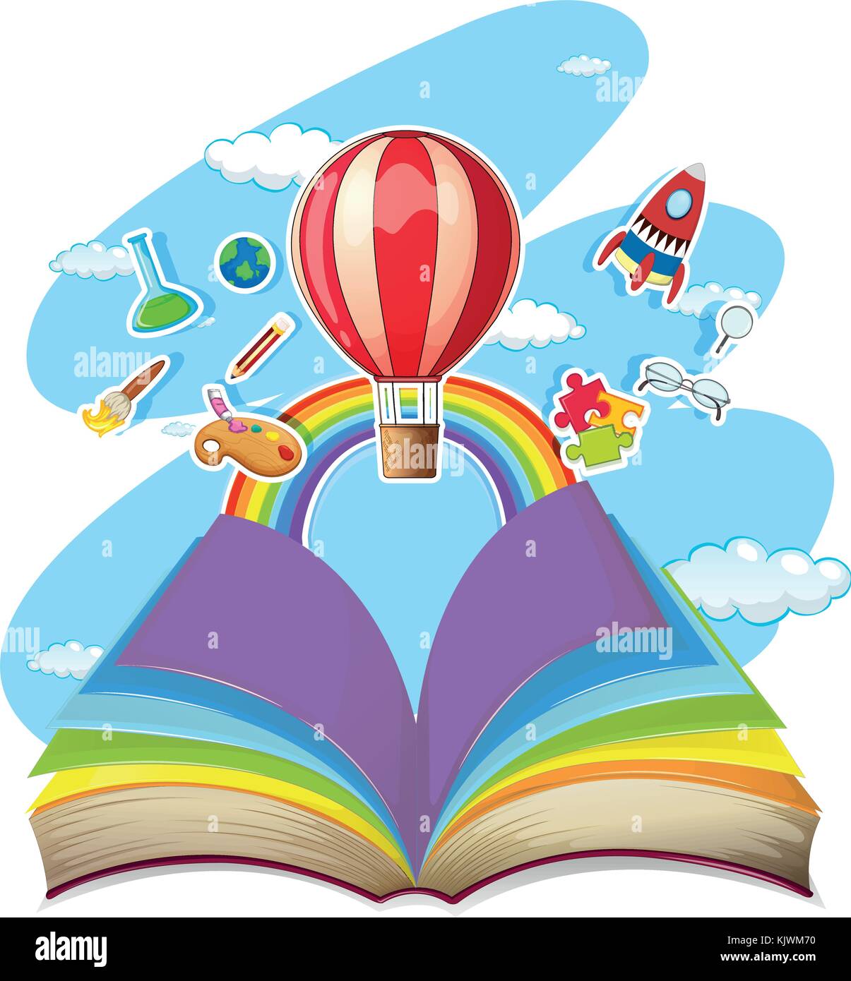 Colorful Open Book Clip Art