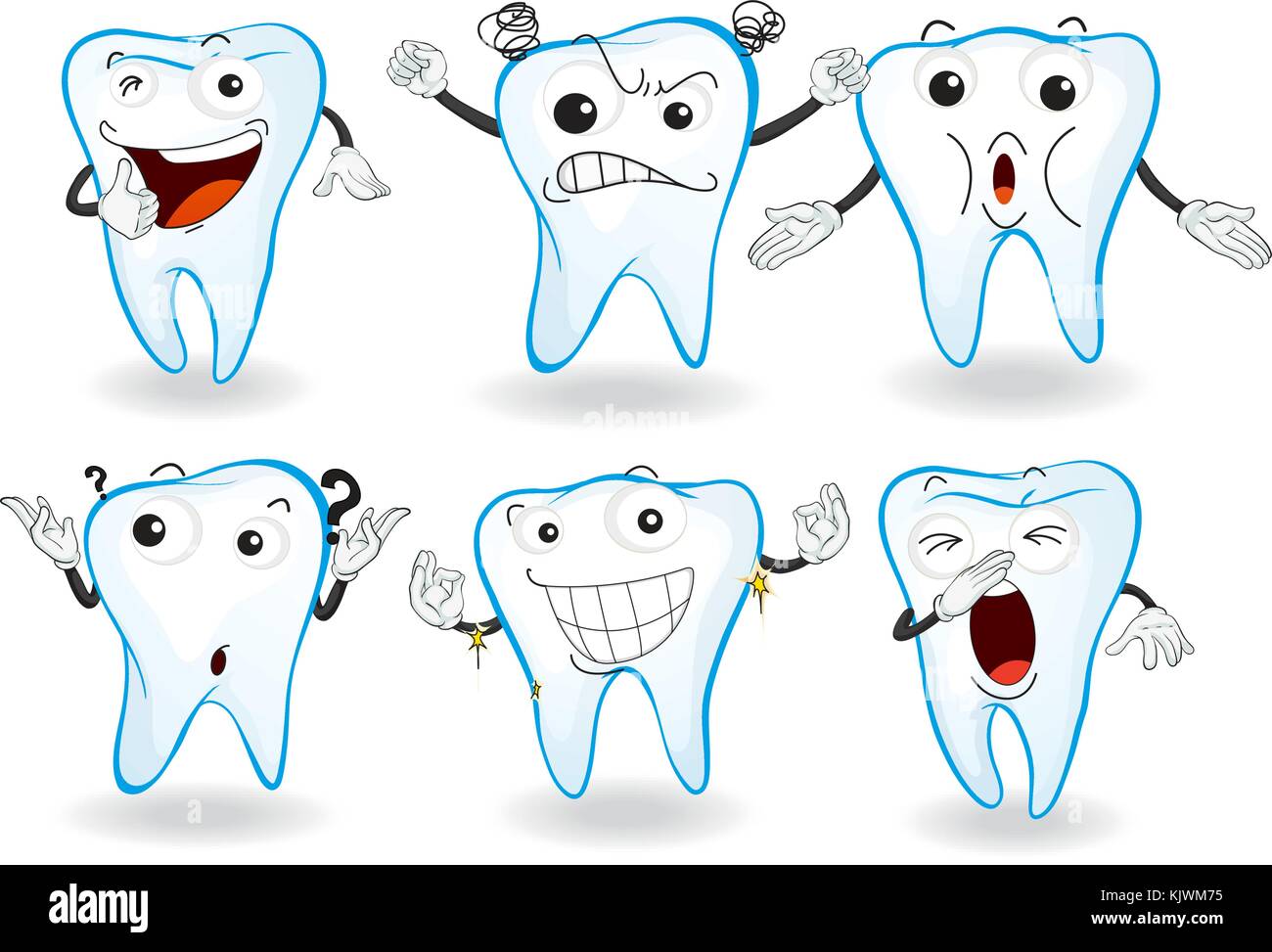 Human teeth with facial expressions illustration Stock Vector Image ...