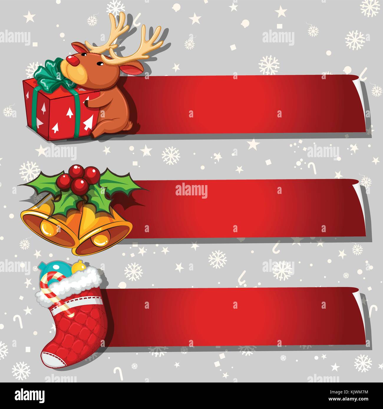 Three banner design with christmas theme illustration Stock Vector ...