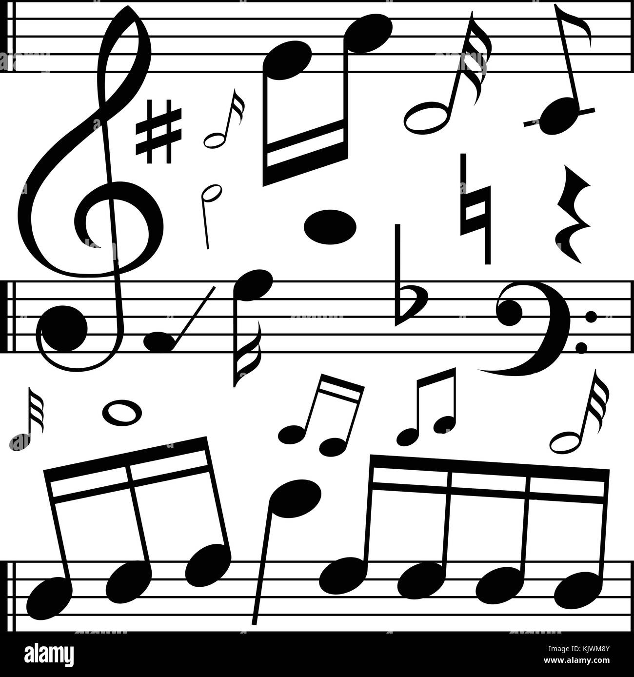 Music notes on line scales illustration Stock Vector Image & Art - Alamy