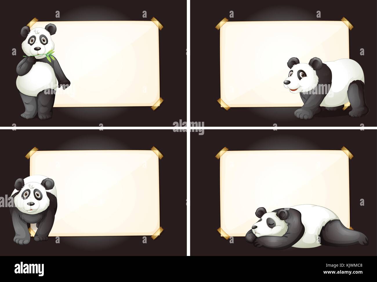 Border design panda illustration hi-res stock photography and images ...