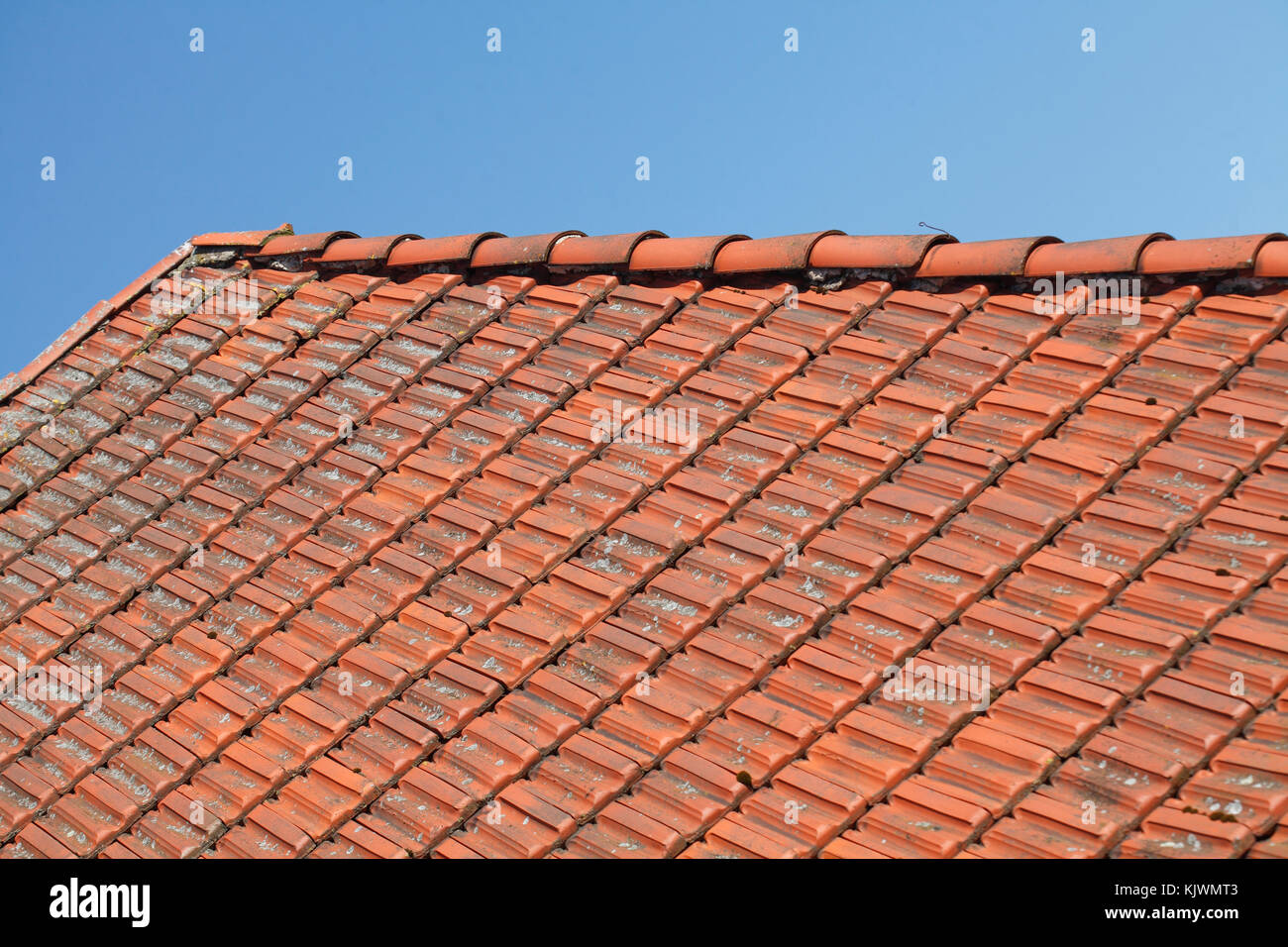 red brick stones of a house roof Stock Photo - Alamy