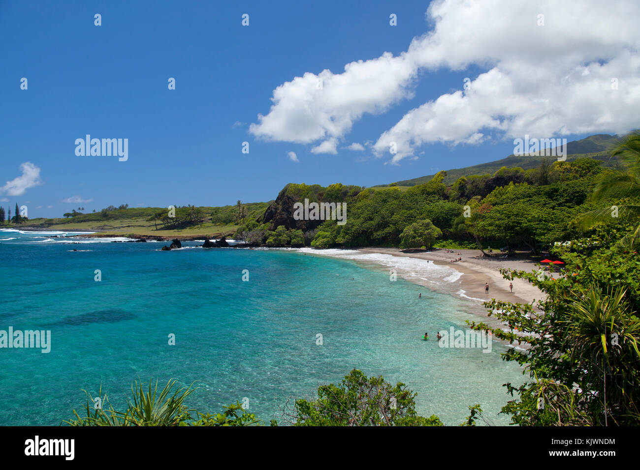 Beautiful day at Hamoa Beach, Hana, Maui, Hawaii Stock Photo - Alamy