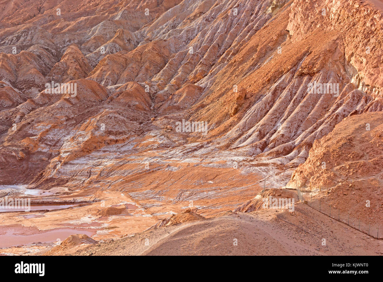 Red rocks with salt deposits in San Pedro de Atacama, Chile. Rock ...