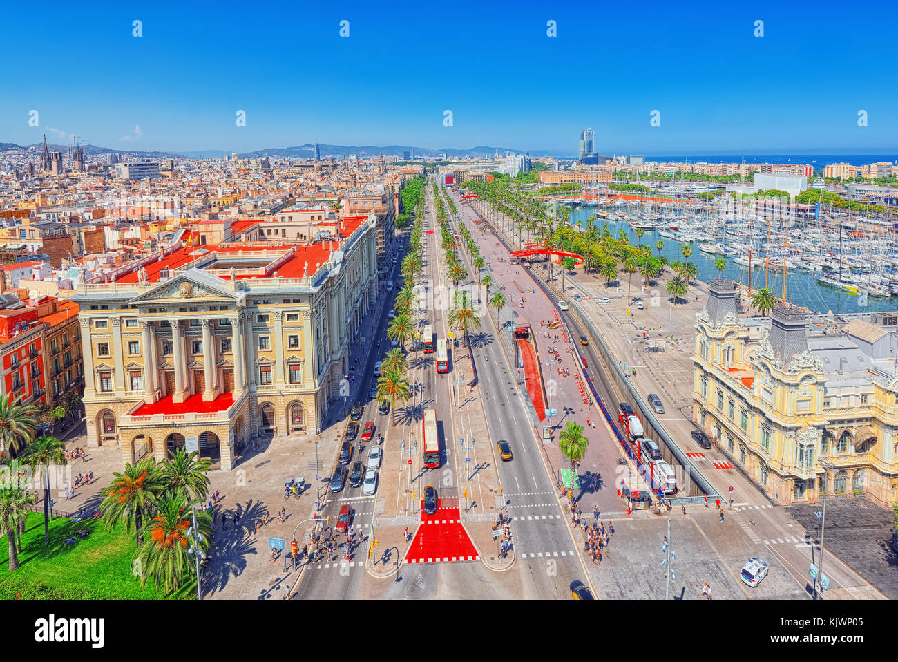 Barcelona- capital of the autonomy of Catalonia. Panorama from the ...