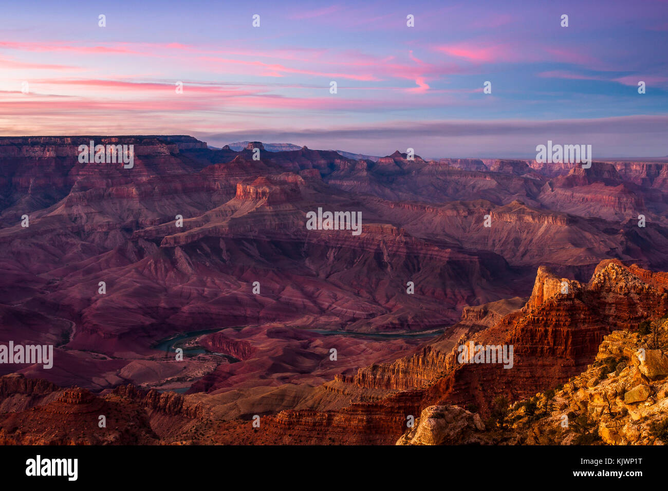 Sunset over Lipan Point on theSouth Rim of the Grand Canyon Stock Photo ...