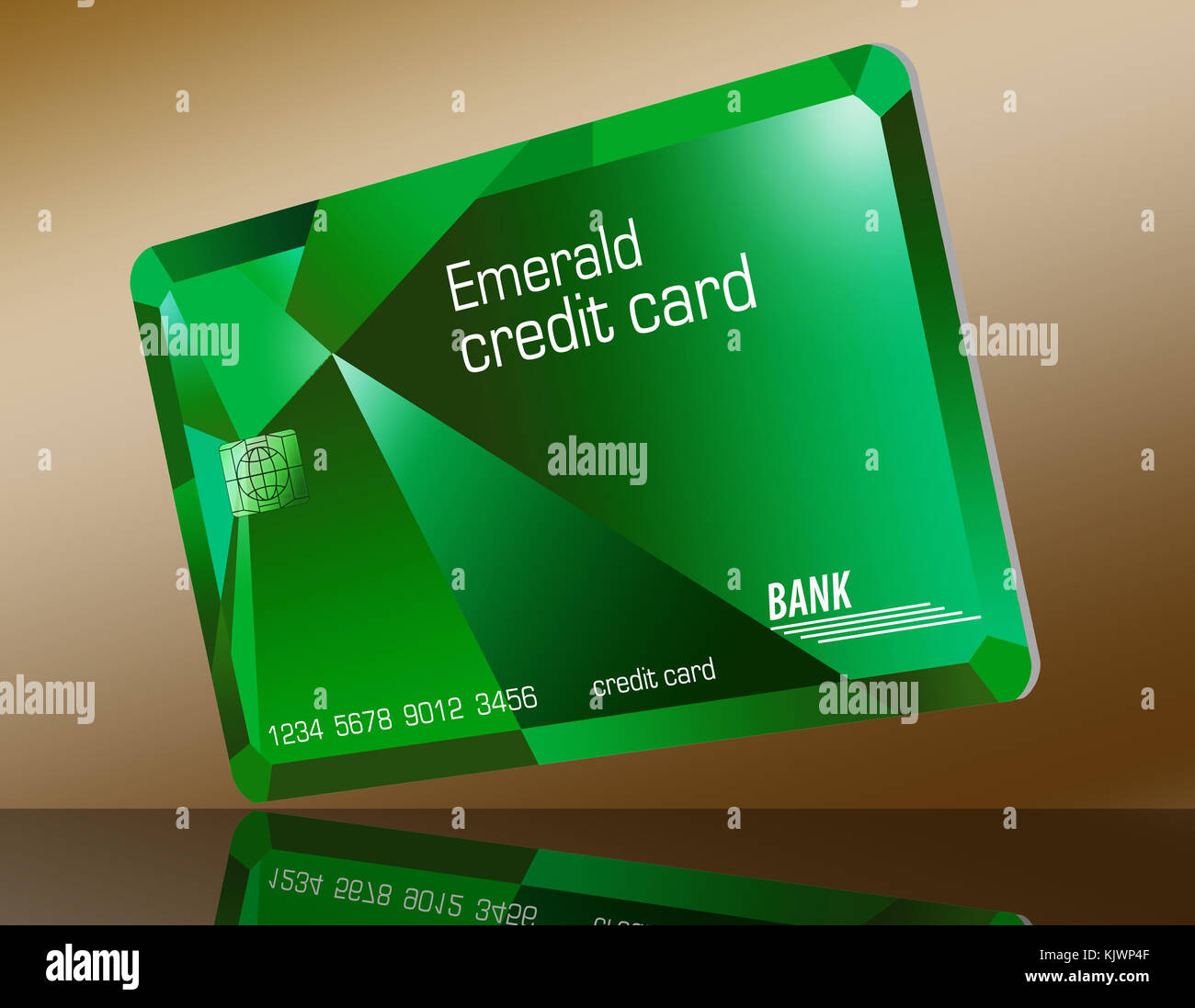 Electronic circuit patterns decorate this credit card illustrating ...