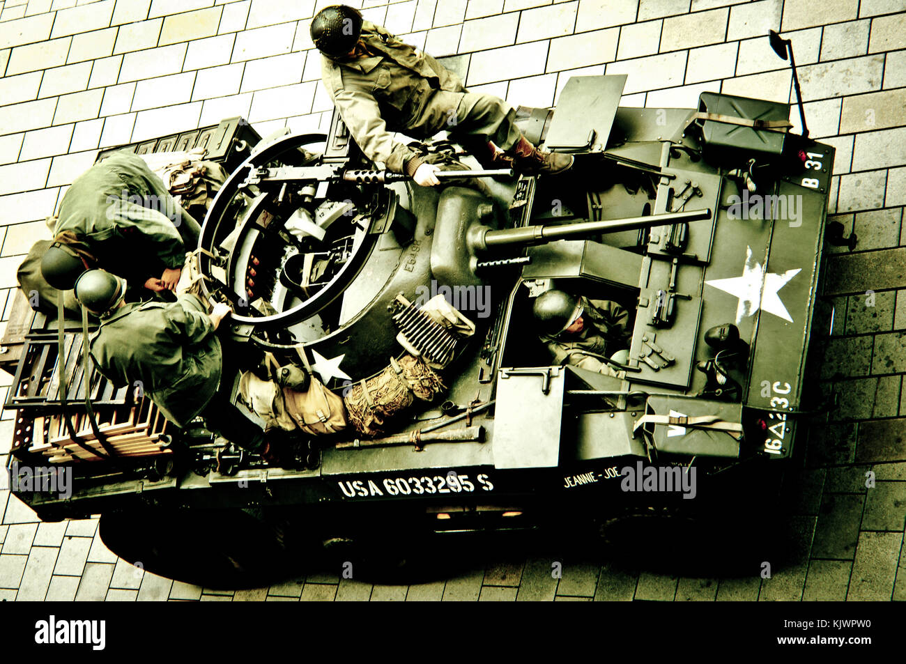 US army WWII Ford M20 armored vehicle, viewed from above Stock Photo ...