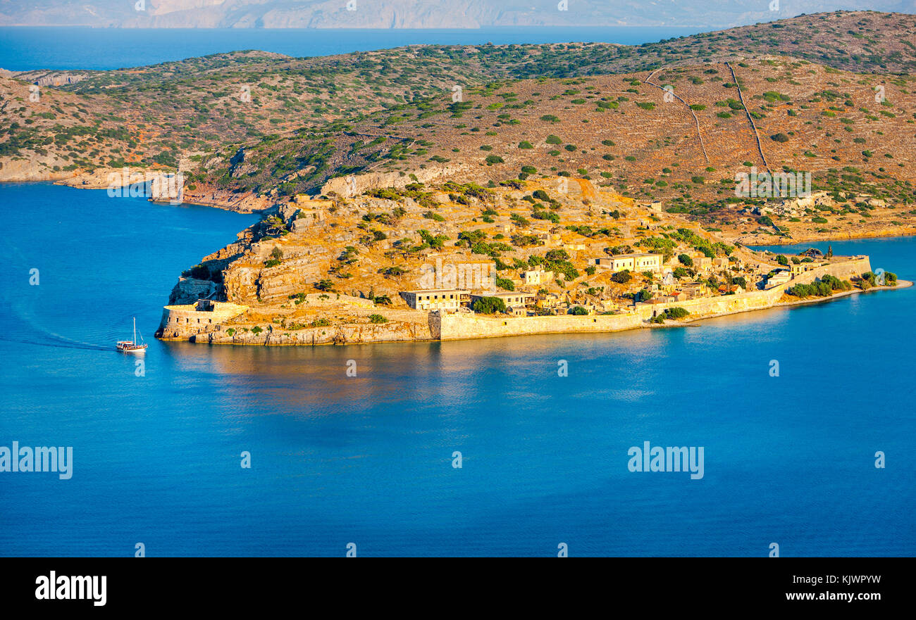 View of Spinalonga Island, Crete, Greece Stock Photo - Alamy