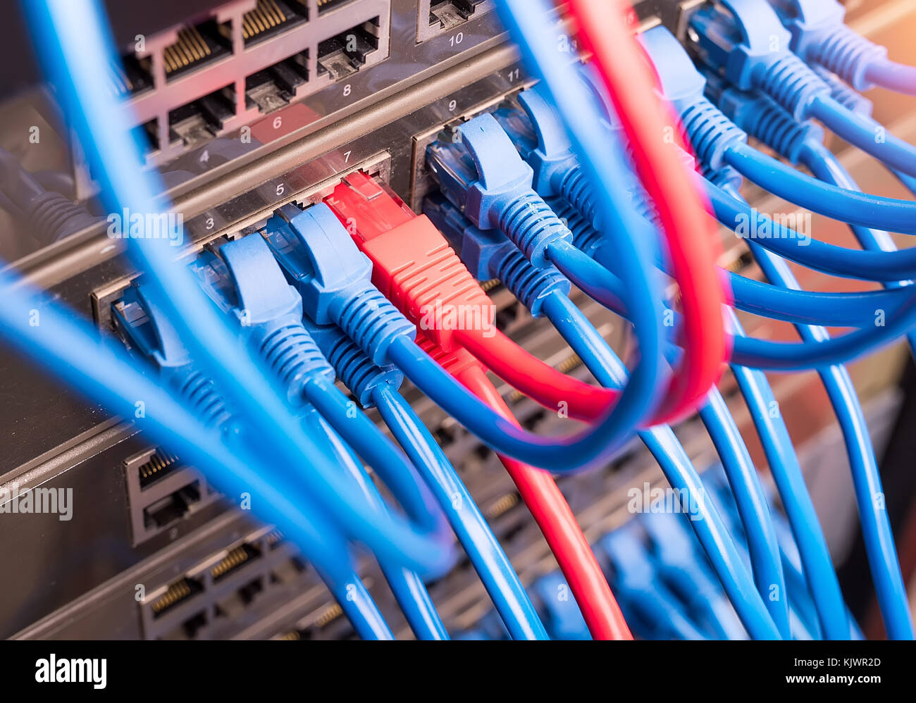 Network panel switch and internet cable in data center Stock Photo - Alamy