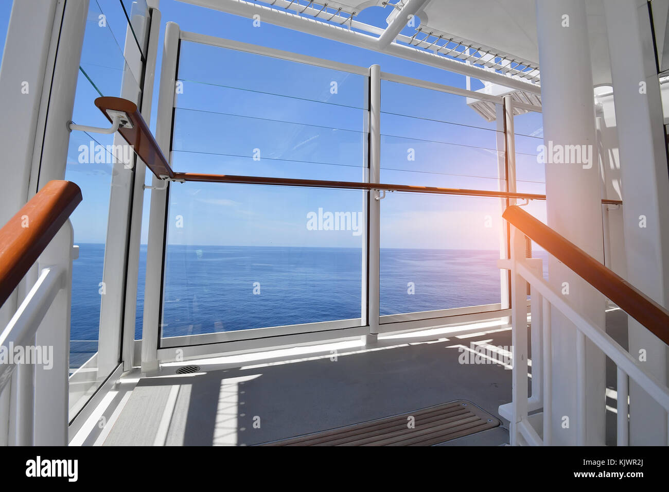 Sea view from cruise ship sailing Stock Photo - Alamy