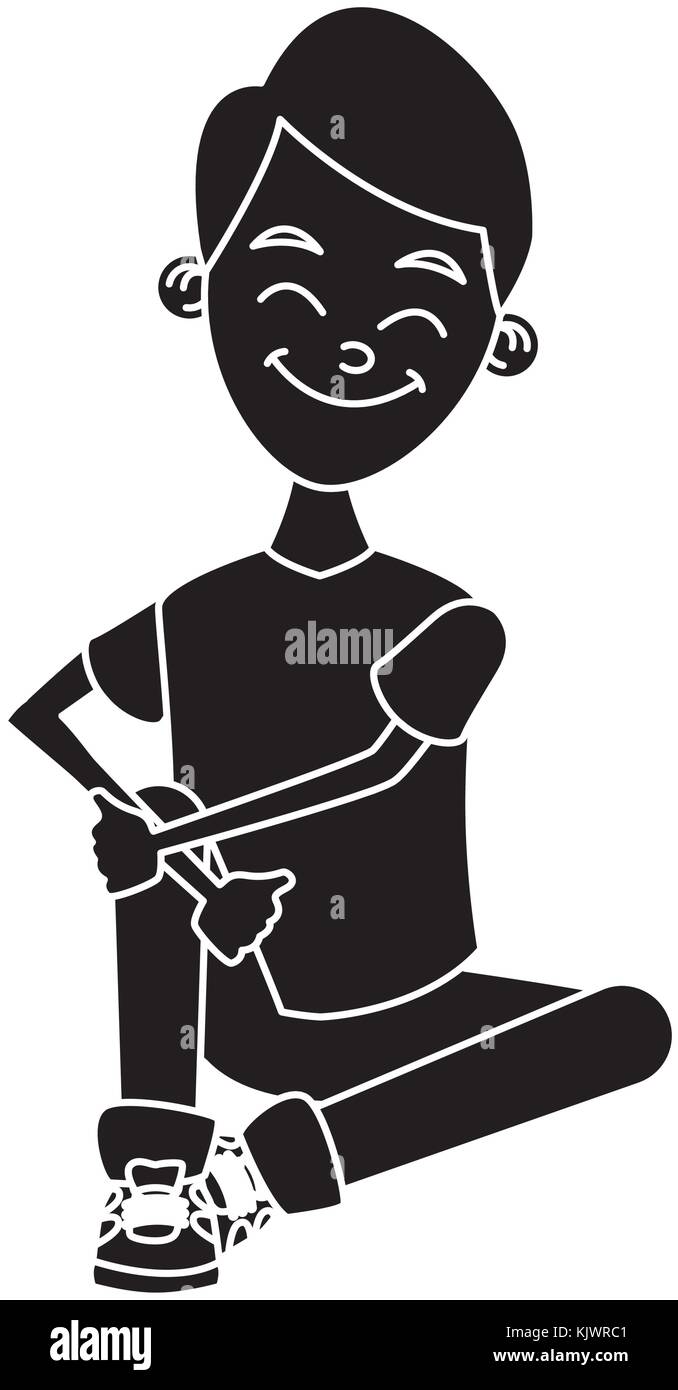 Boy seated cartoon Stock Vector Image & Art - Alamy