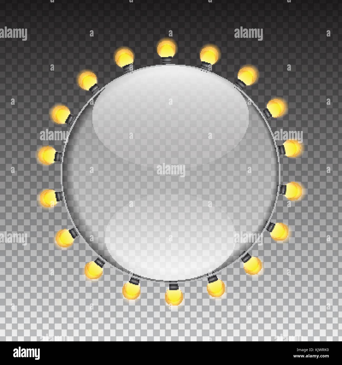 Glass Transparency Frame with Lamp Bulb Vector Illustration Stock ...