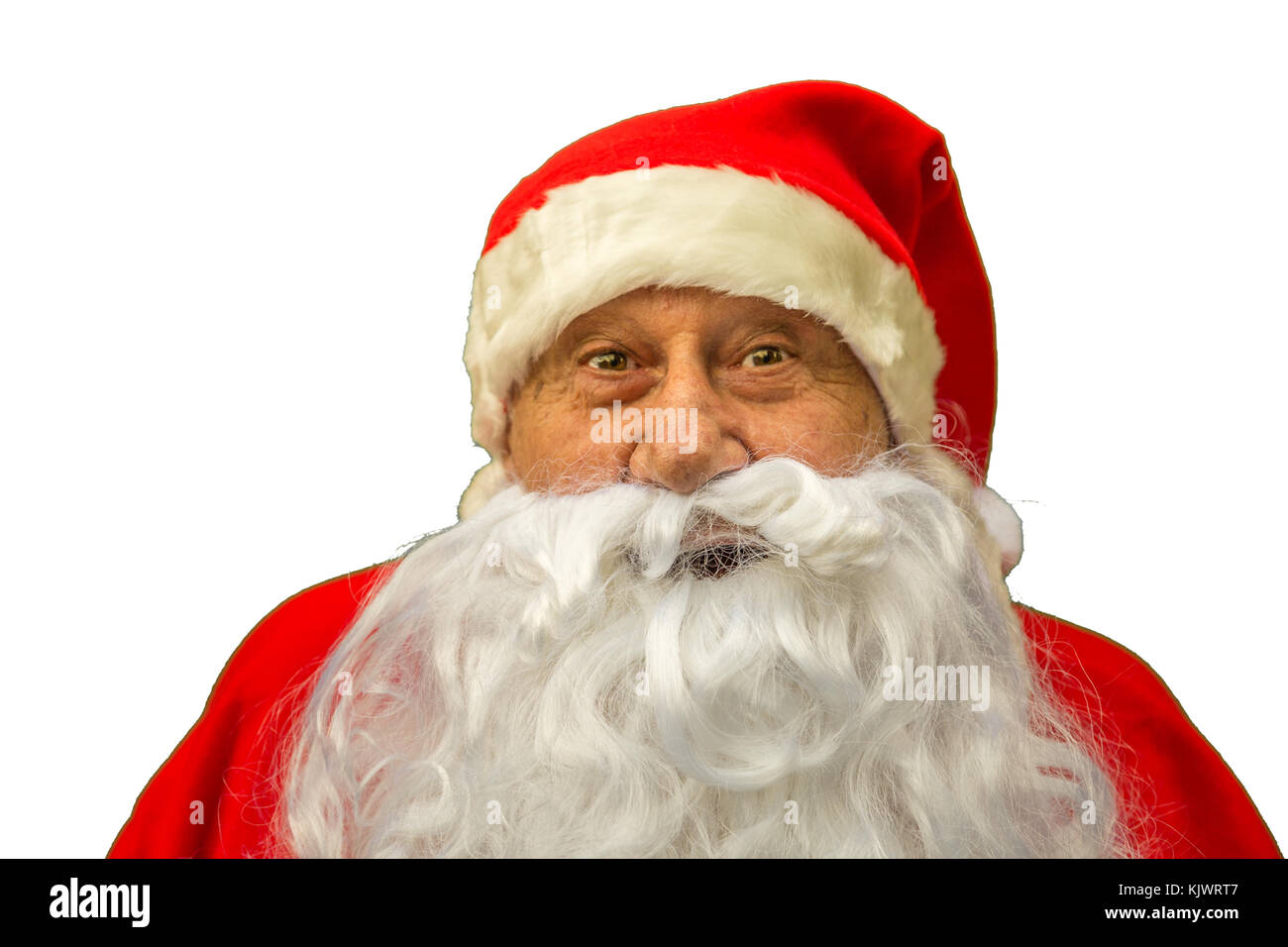 Santa Claus with surprised expression isolated on white background ...