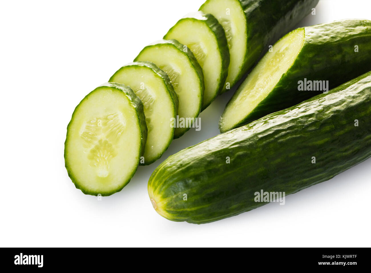 organic cucumber close-up on white isolated background Stock Photo - Alamy