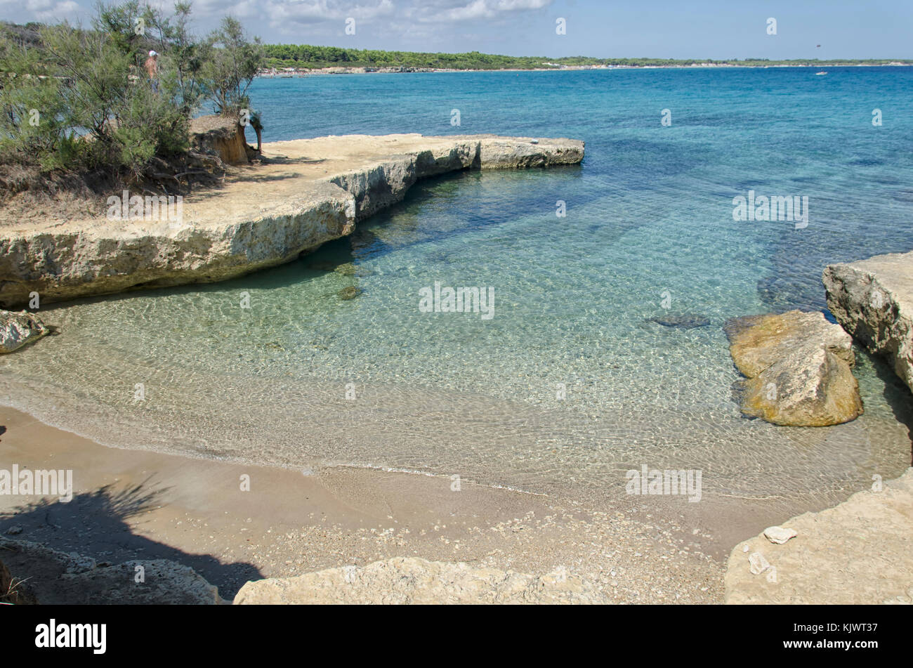 View of the beaches of the Salento Stock Photo - Alamy
