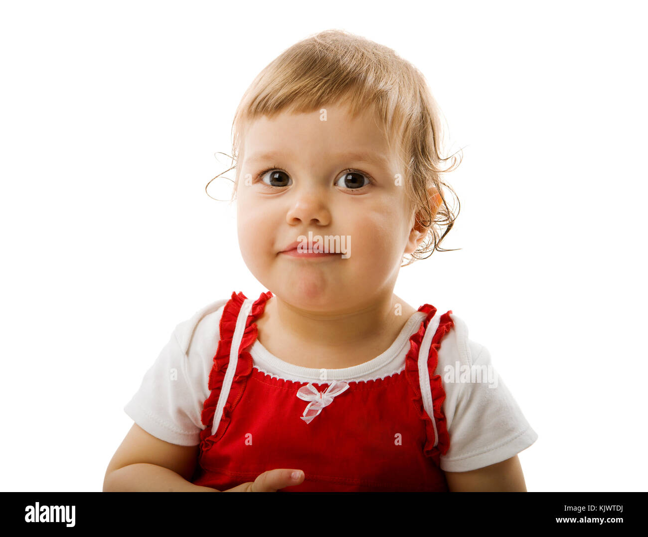 Happy Toddler girl portrait isolated on white Stock Photo - Alamy