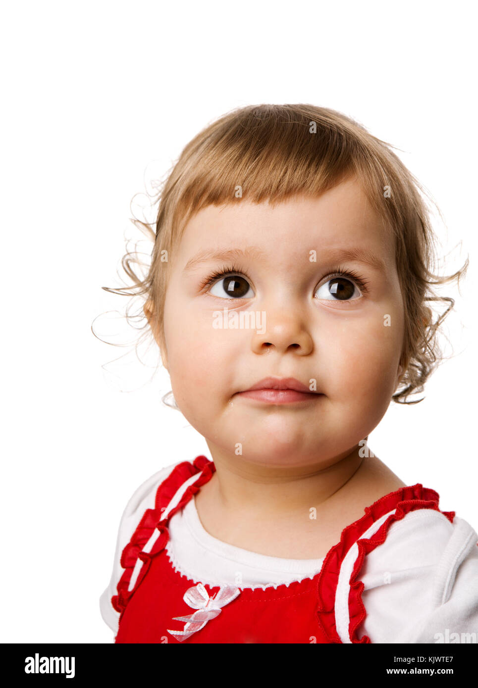 Happy Toddler girl portrait isolated on white Stock Photo - Alamy