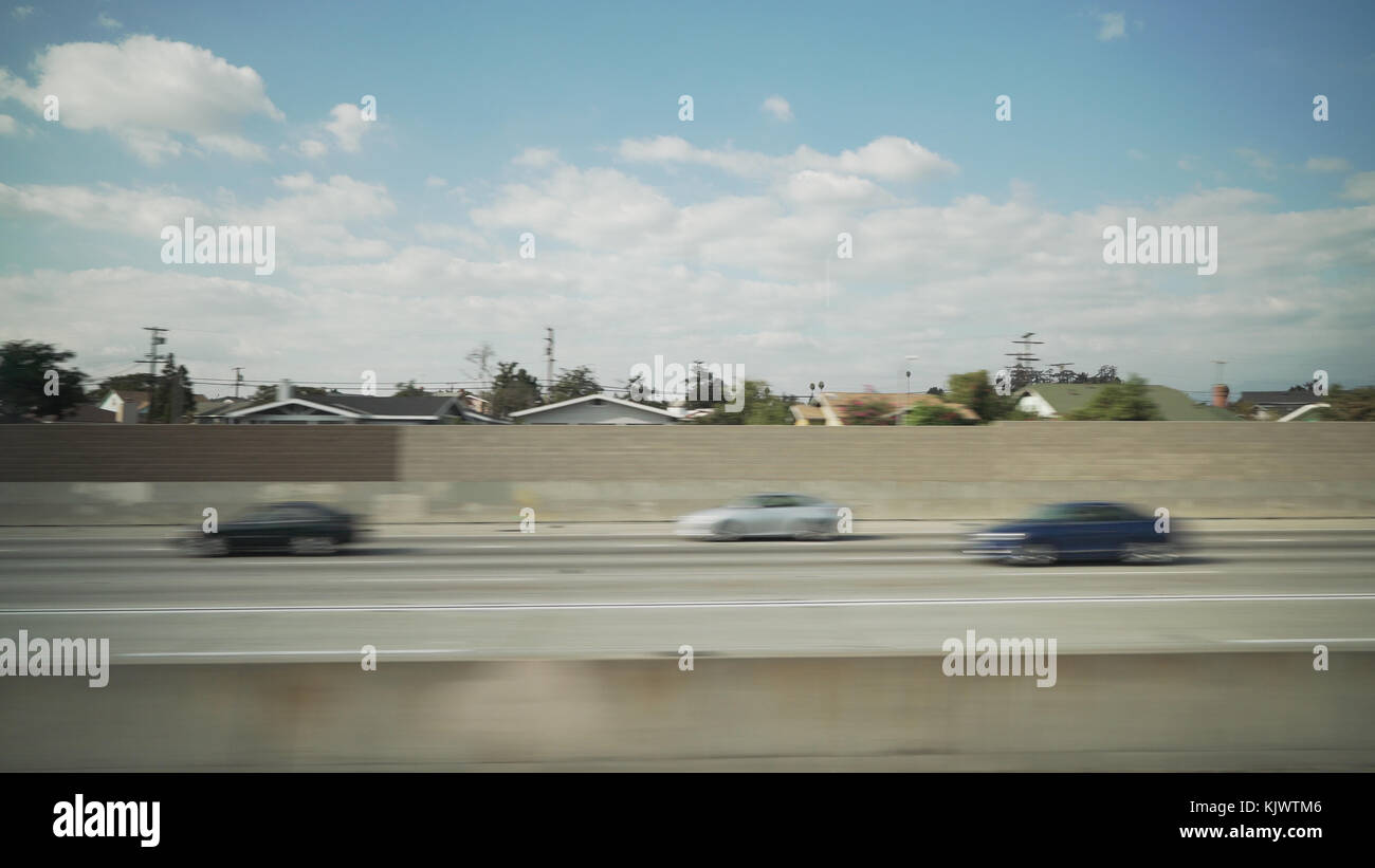 driving plate los angeles freeway side view Stock Photo - Alamy