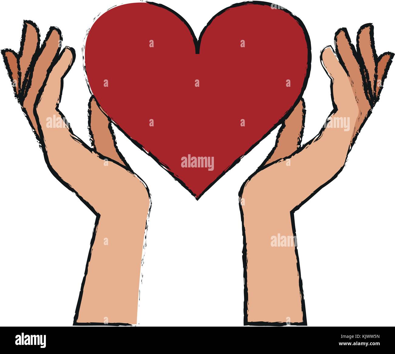 Hand holding a heart Stock Vector Image & Art - Alamy