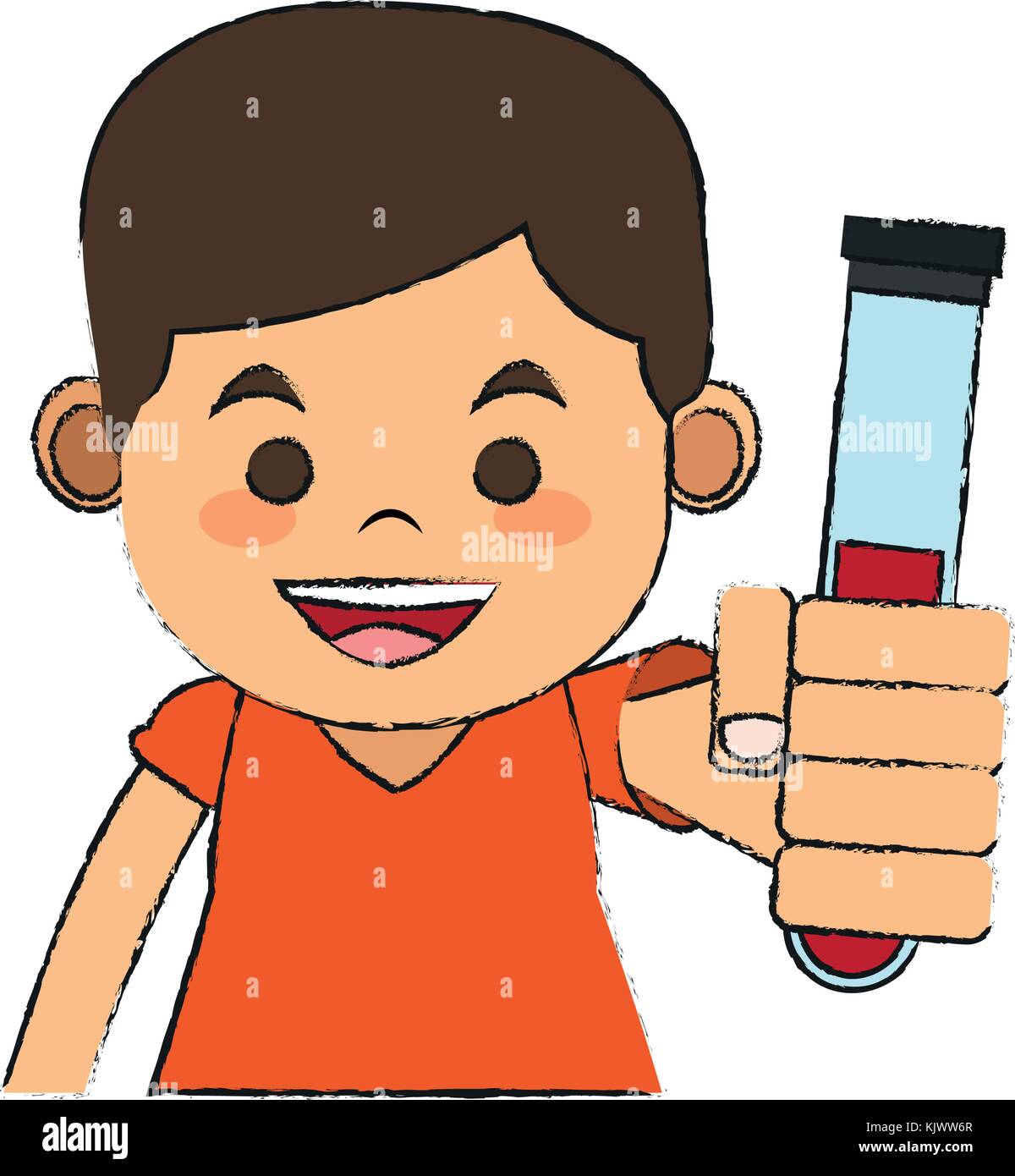 Boy with test tube Stock Vector Image & Art - Alamy