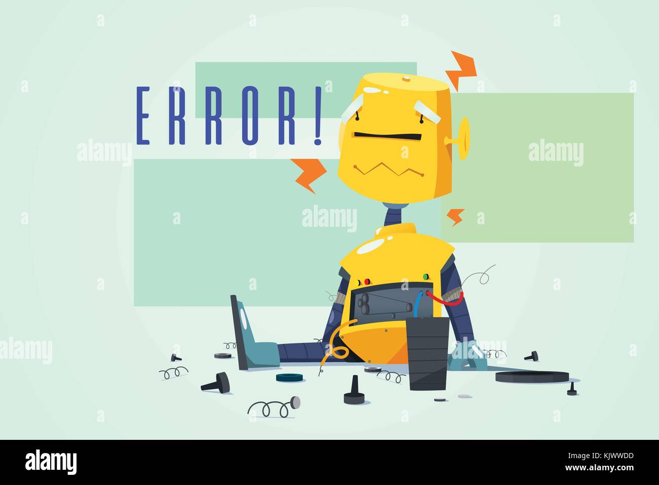 A vector illustration of Broken Robot Showing Error Concept Stock ...