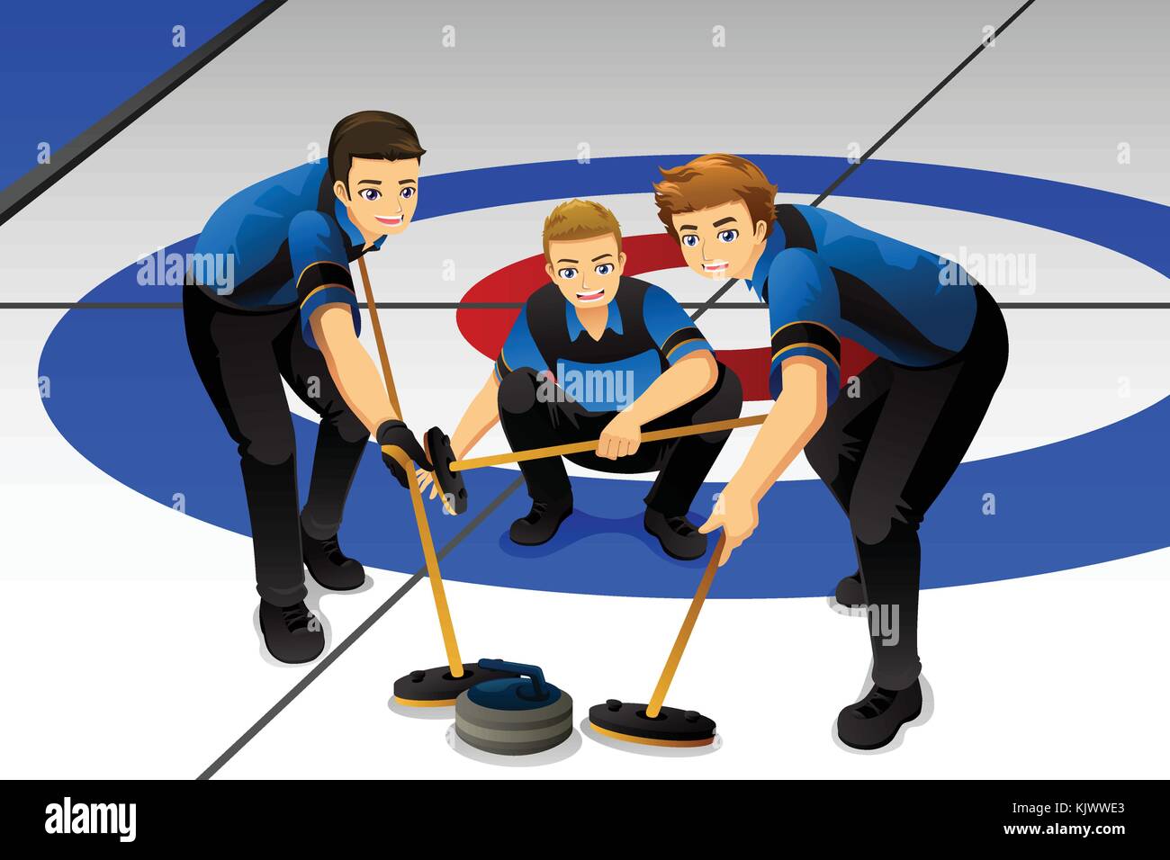 A vector illustration of Curling Athletes Competing in Competition ...