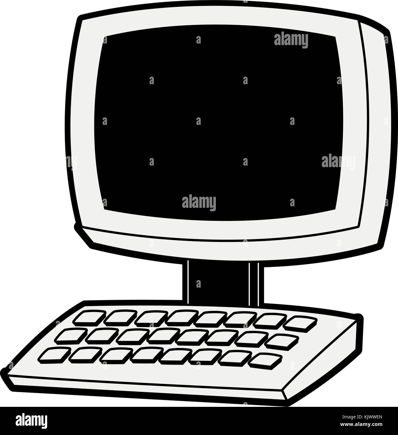 Computer with keyboard Stock Vector Image & Art - Alamy