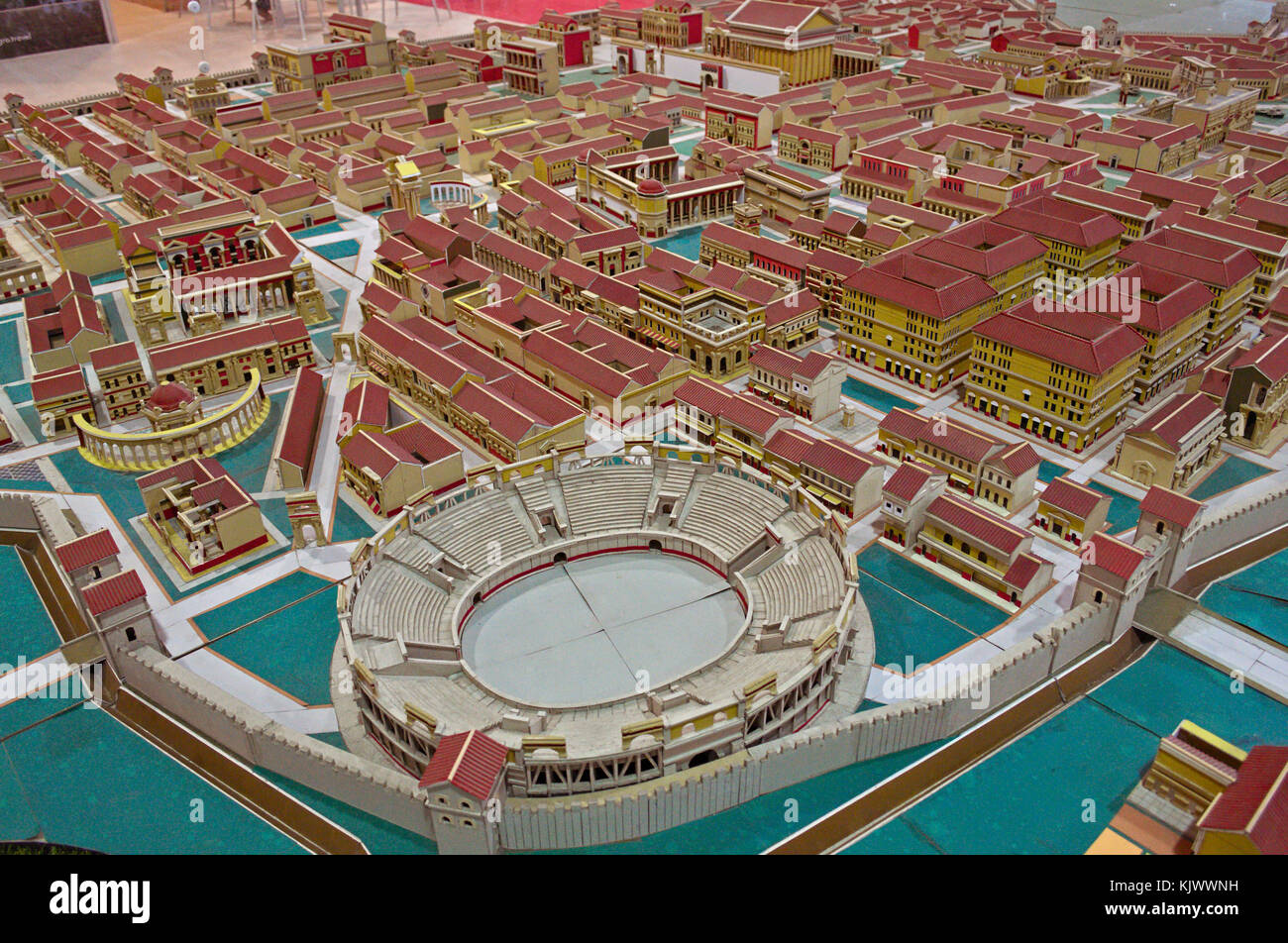 Cardboard reconstruction of a roman city Stock Photo - Alamy