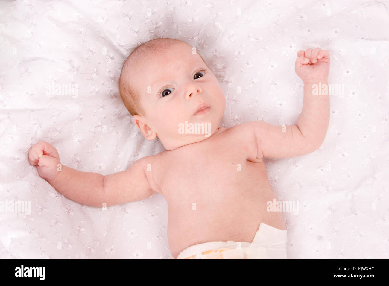 Baby girl in the age of one months Stock Photo - Alamy