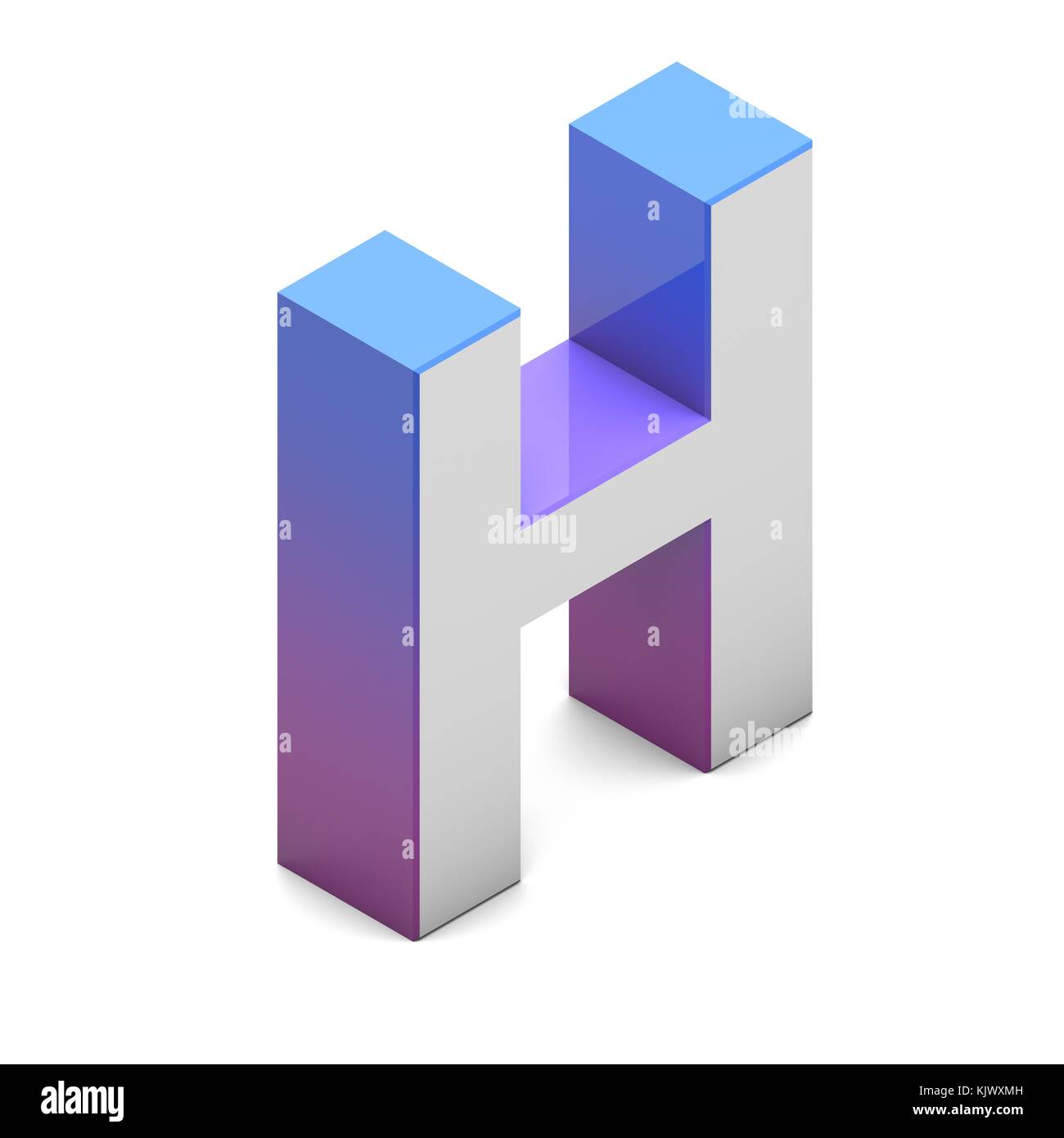 Letter AH Isometric lettering font with pink blue gradient Stock Photo ...