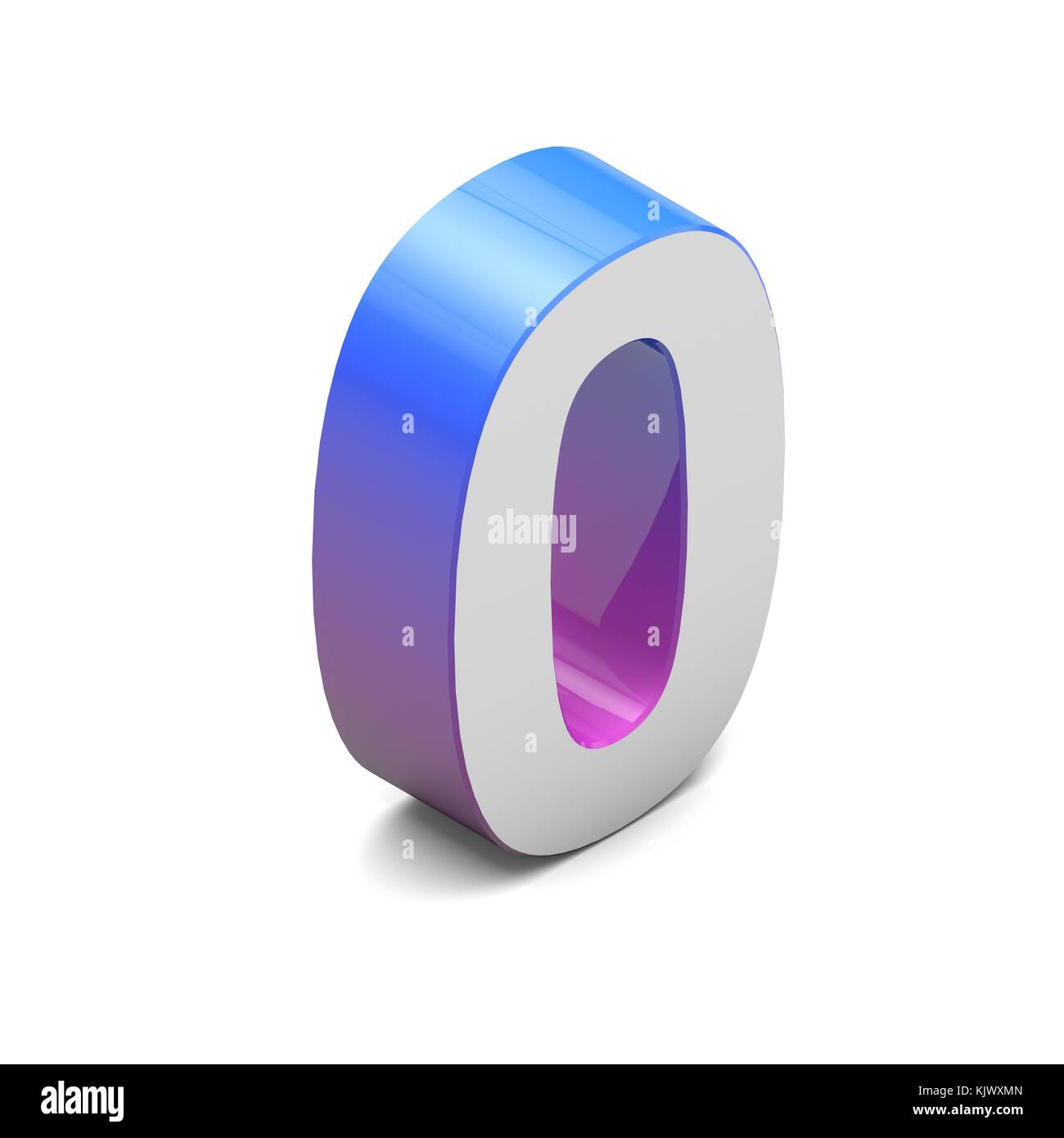 Number 0. Isometric lettering font with pink blue gradient Stock Photo ...