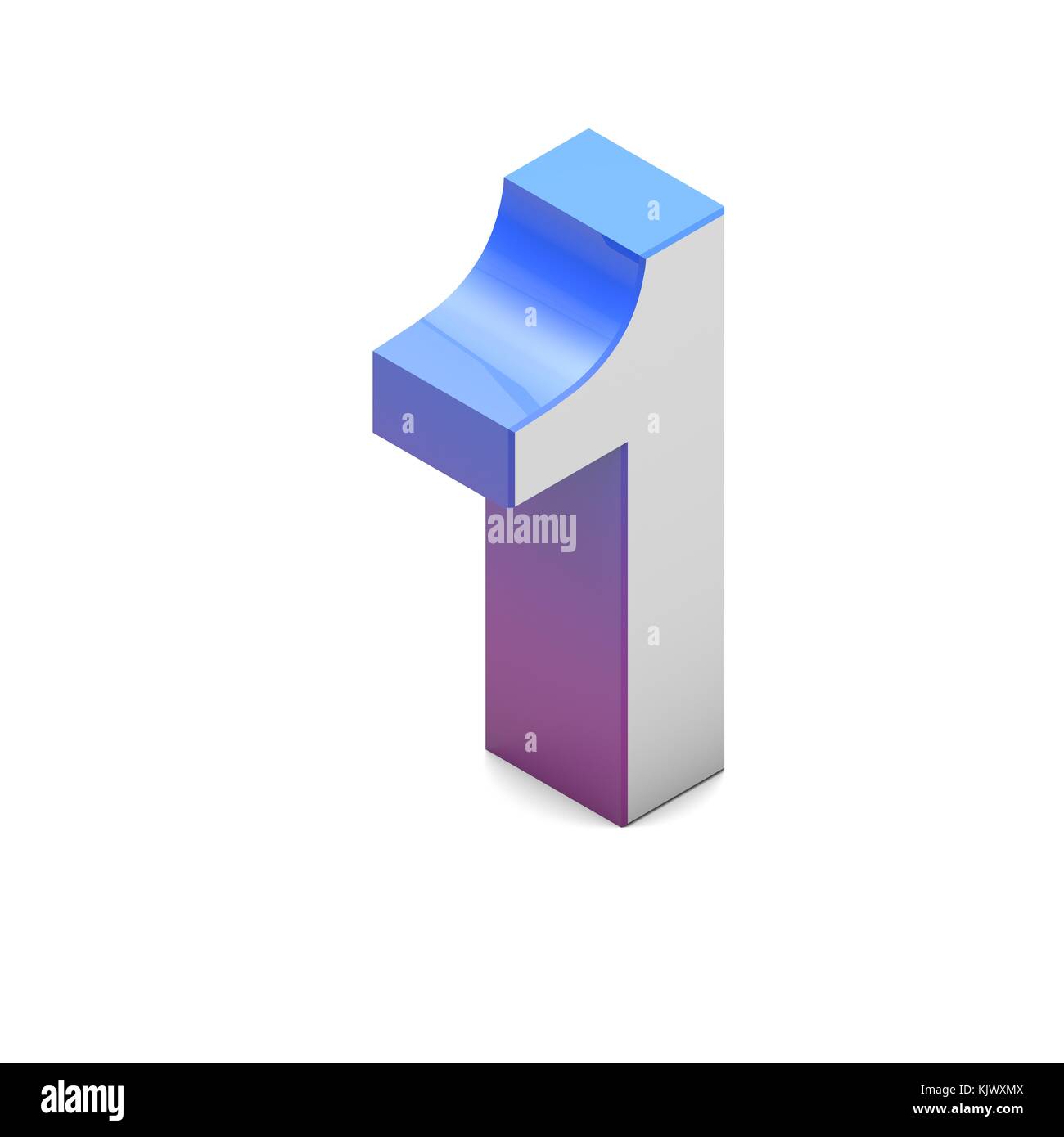 Number 1. Isometric lettering font with pink blue gradient Stock Photo ...
