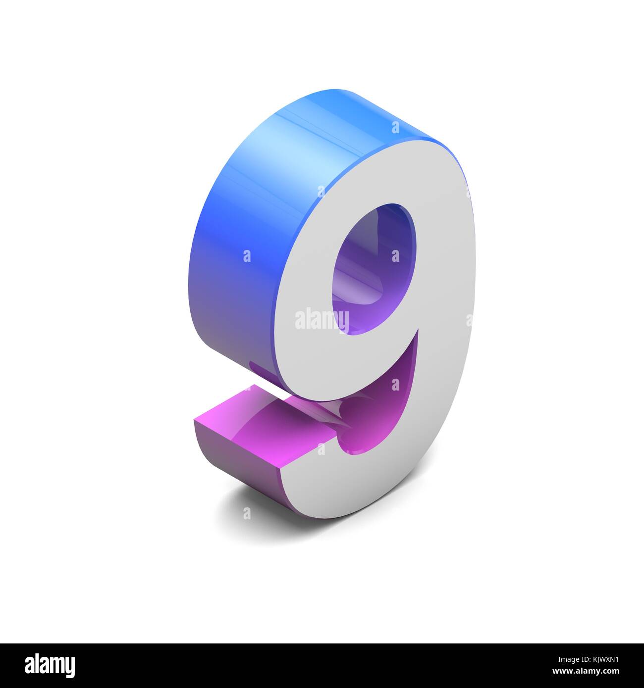 Number 9. Isometric lettering font with pink blue gradient Stock Photo ...