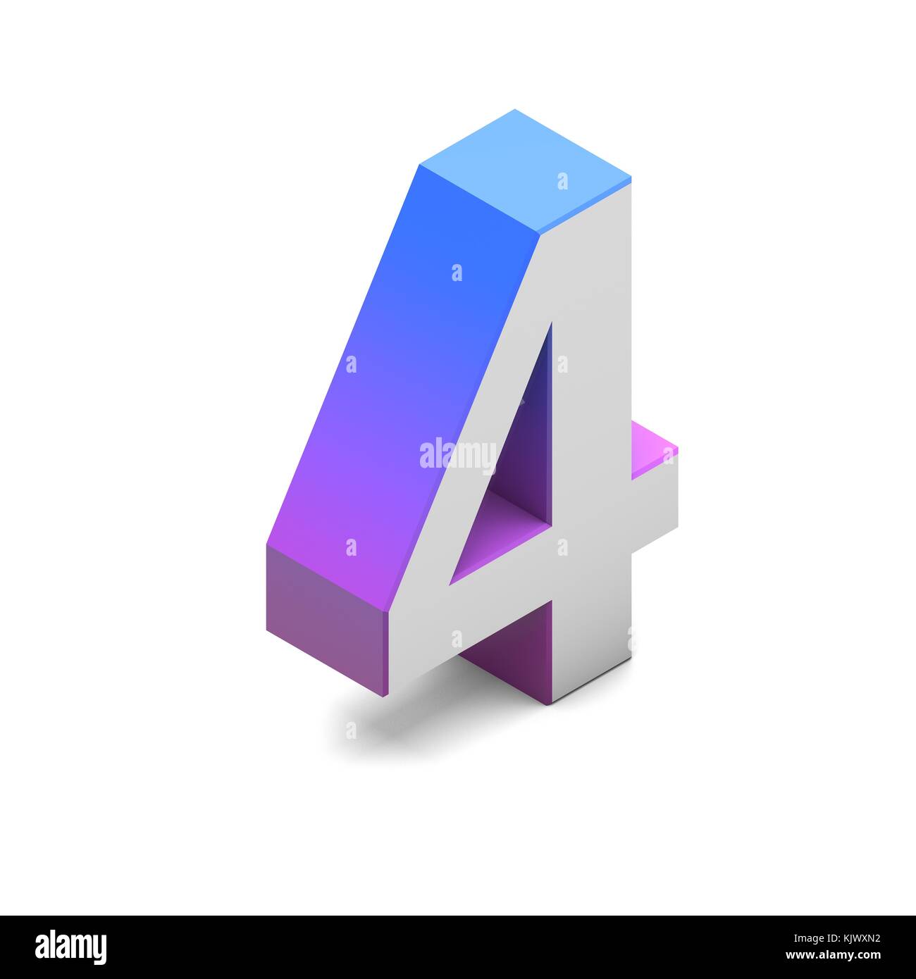Number 4. Isometric lettering font with pink blue gradient Stock Photo ...