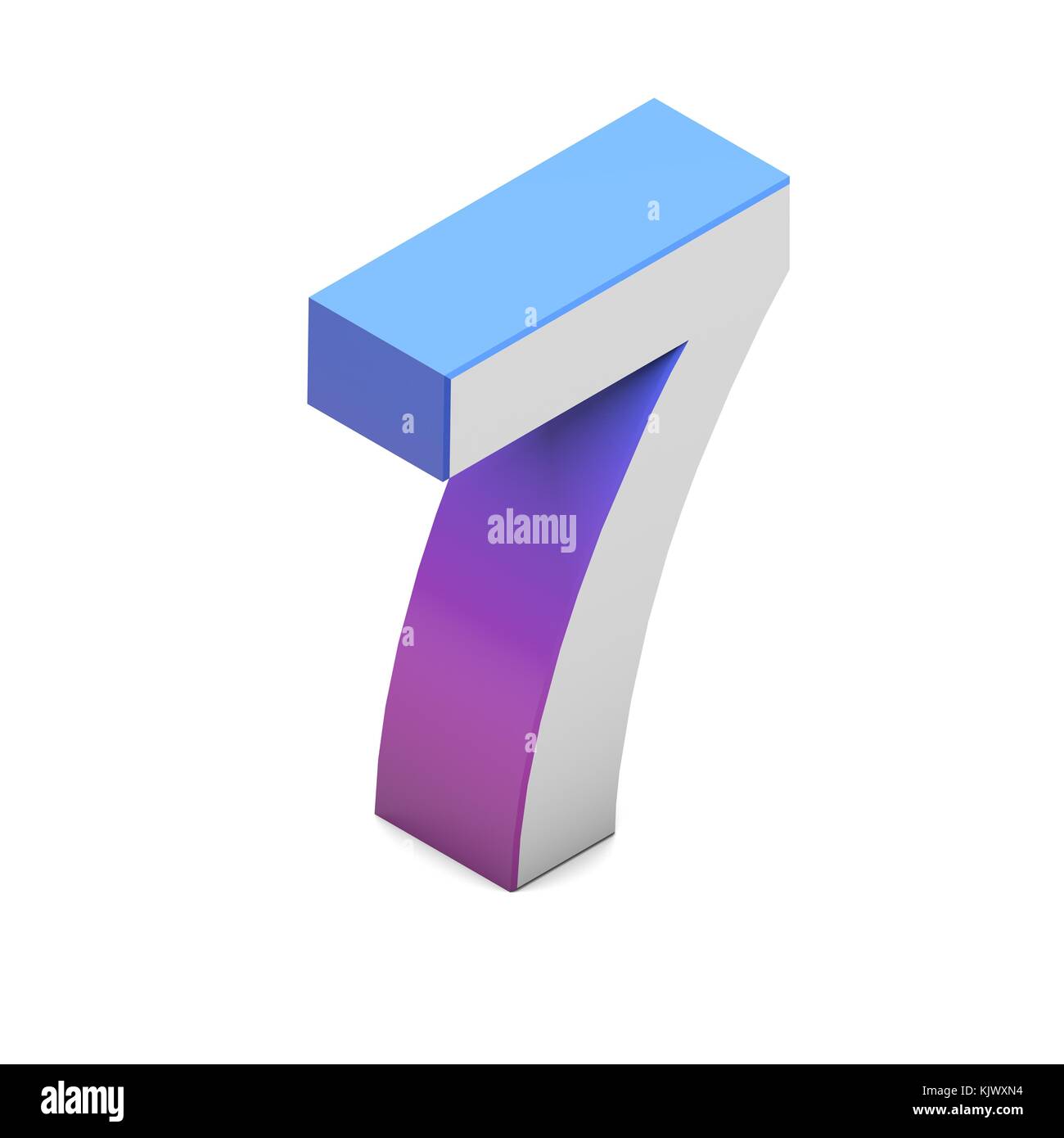 Number 7. Isometric lettering font with pink blue gradient Stock Photo ...