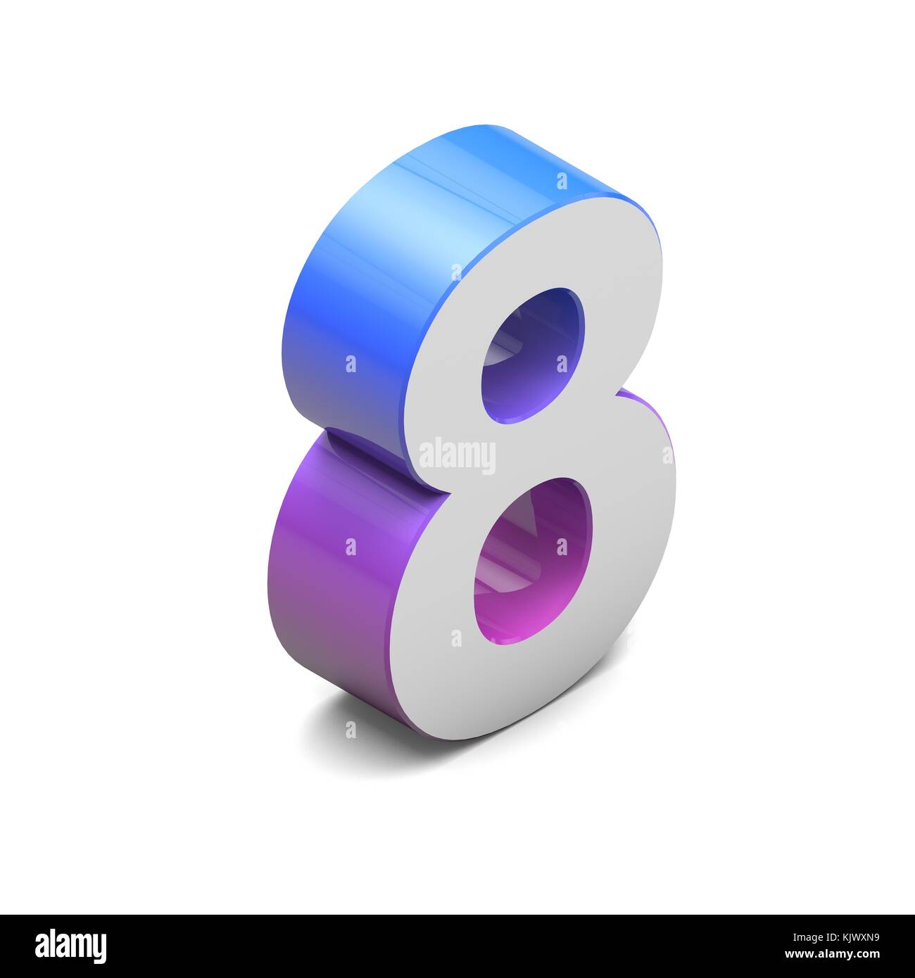 Number 8. Isometric lettering font with pink blue gradient Stock Photo ...