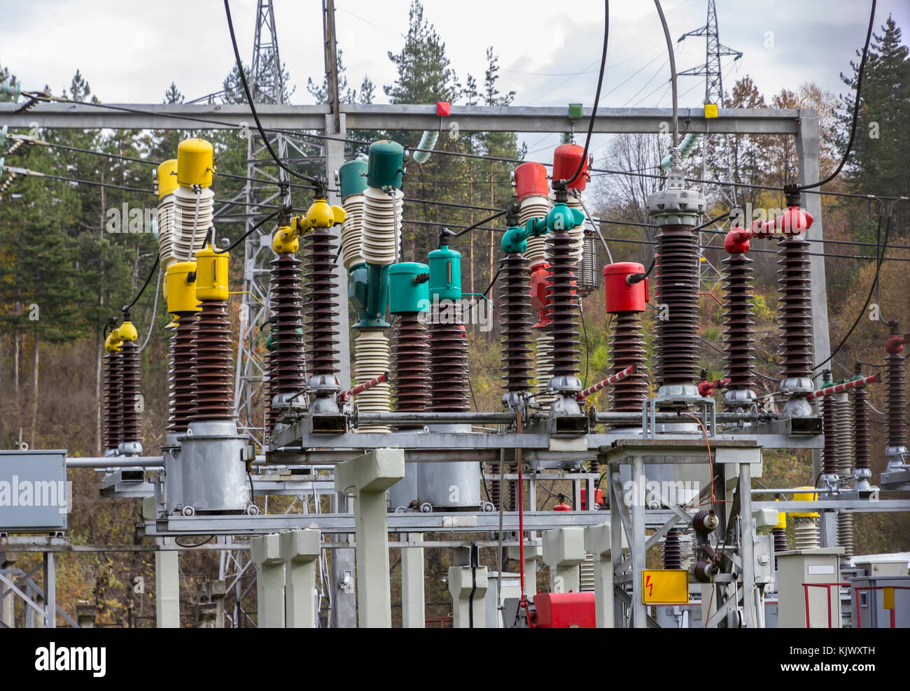 Electric power substation: electricity substation, power Line and power ...