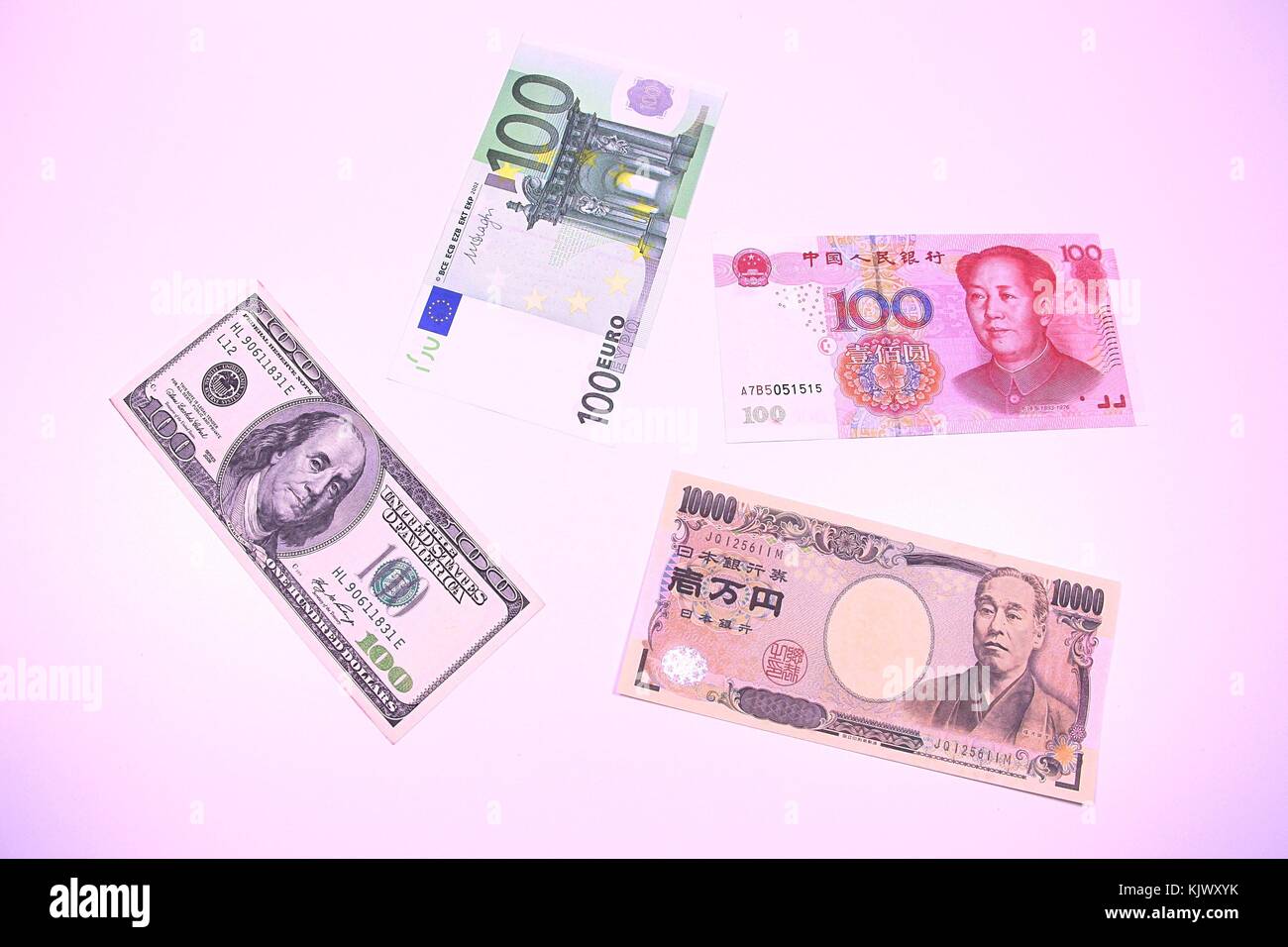 Major currencies of the world Stock Photo - Alamy
