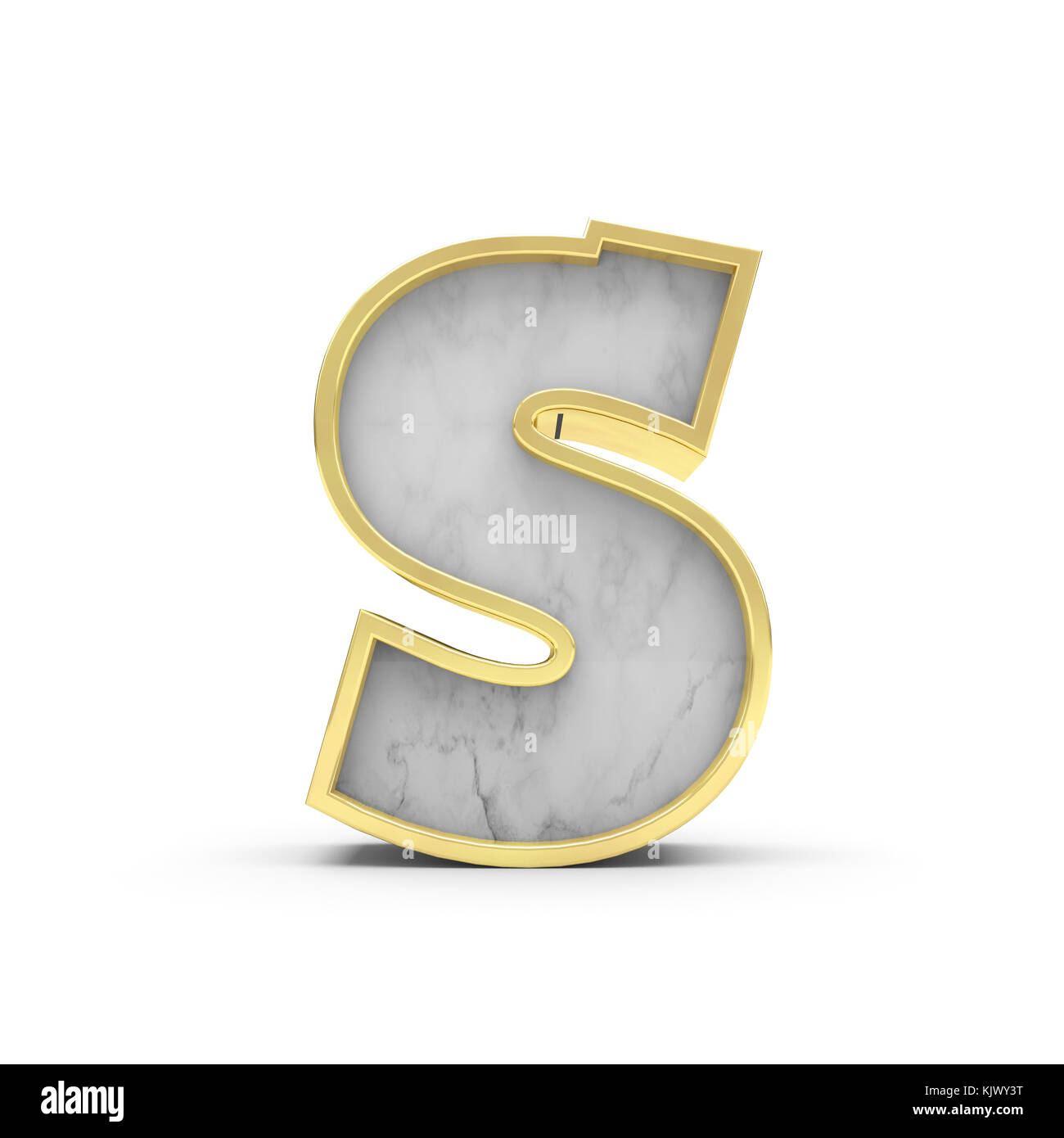 Letter S. Marble and gold lettering font. 3D Rendering Stock Photo - Alamy