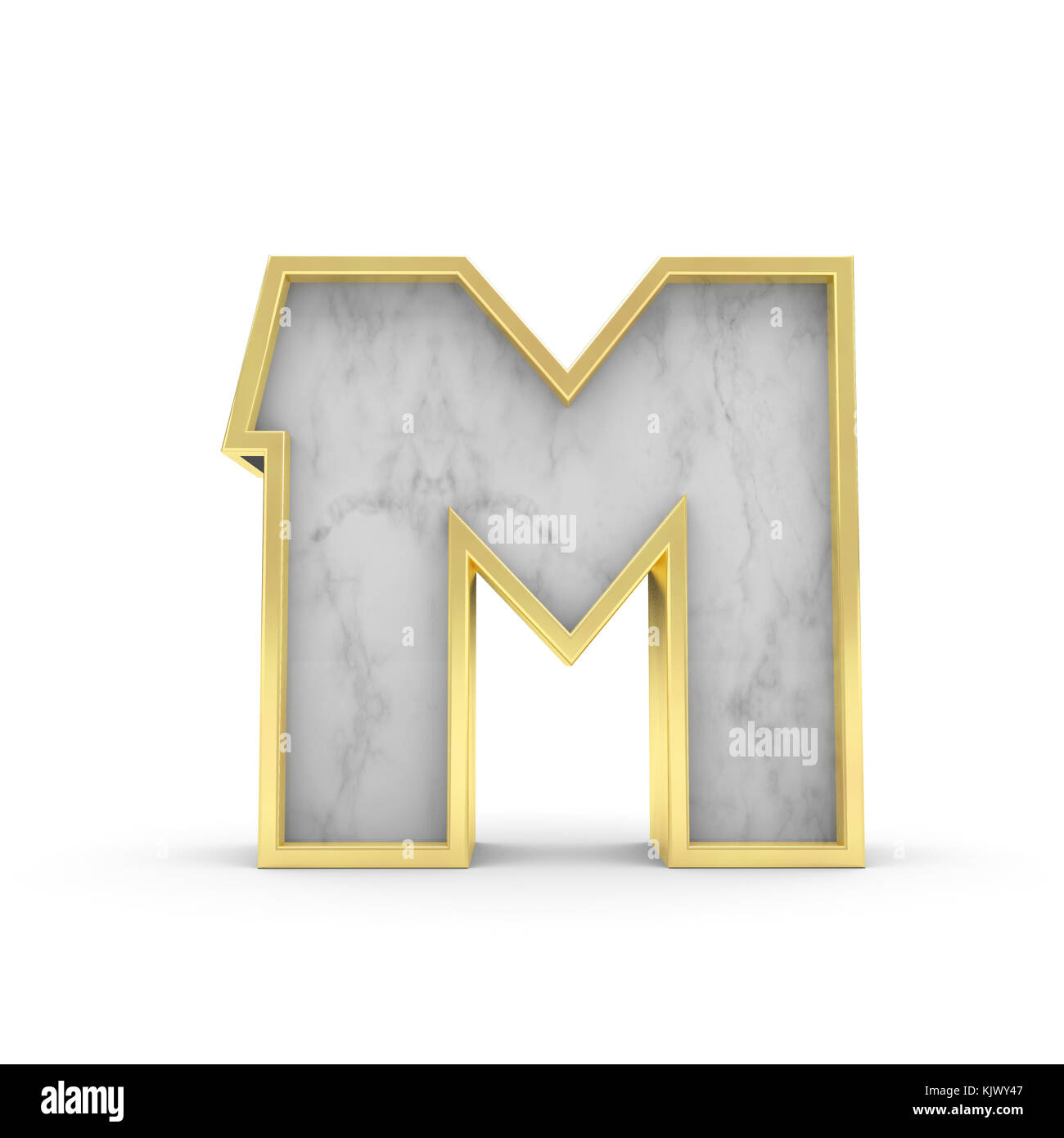 Letter M. Marble and gold lettering font. 3D Rendering Stock Photo - Alamy