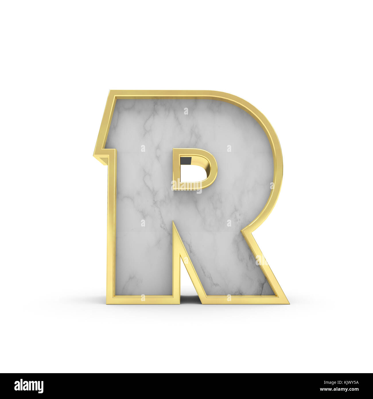 Letter R. Marble and gold lettering font. 3D Rendering Stock Photo - Alamy